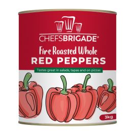 Chefs Brigade Fire Roasted Whole Red Peppers